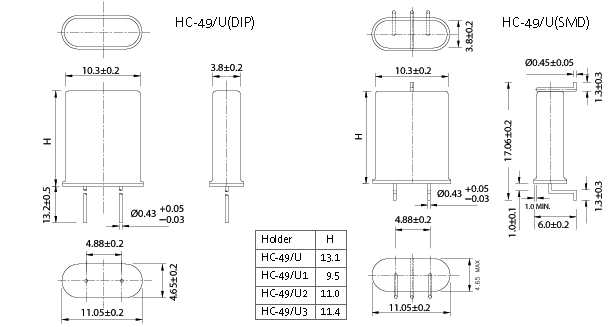 HC-49/U ,HC-49/U (SMD)